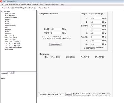 Lmk04610 Frequency Grouping Mismatch In Tics Pro Tool With That Of