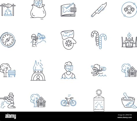 internet of things line icons collection sensors connected