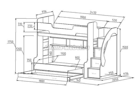 Чертежи двухъярусных кроватей своими руками Шторы для гостиной Двухъярусные кровати Кровать
