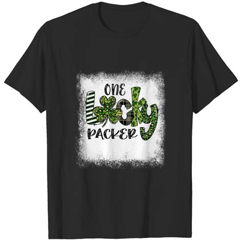 Bleached St Patricks Day Leopard One Lucky Packer T Shirt Sold By Rinse