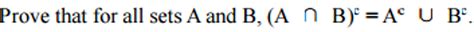 Solved Prove That For All Sets A And B A Intersection Bc