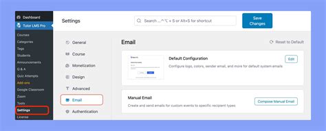 Documention Email Settings