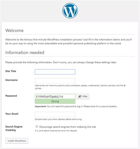 Install Wordpress On A User Account As Root Plothost