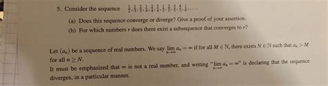 Solved Consider The Sequence Chegg