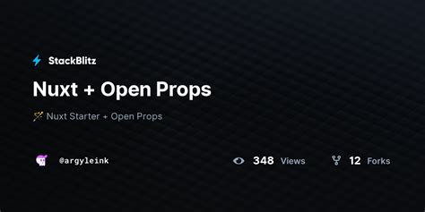 Nuxt Open Props Stackblitz