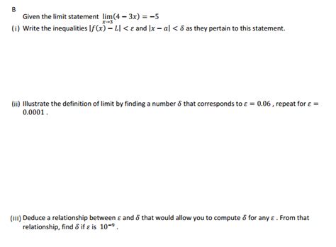 solved given the limit statement lim x tends to 3 4 3x