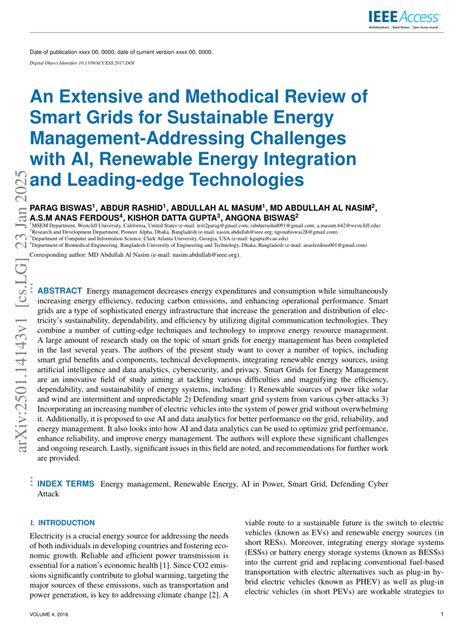 Pdf An Extensive And Methodical Review Of Smart Grids For Sustainable Energy Management