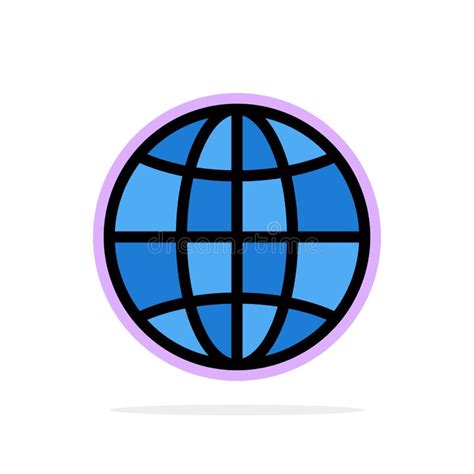 World Globe Internet Design Abstract Circle Background Flat Color