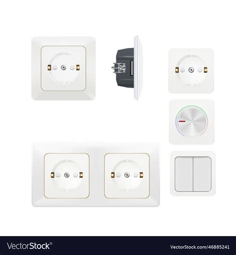 Realistic Set Of Electrical Sockets Royalty Free Vector
