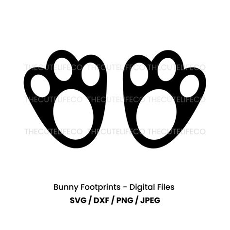 Bunny Footprint Svg Laser Cut File Bunny Paw Digital Cut File For