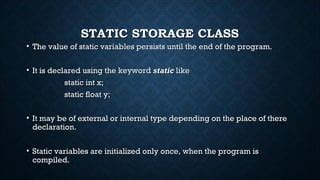 S Torage Class In C Ppt