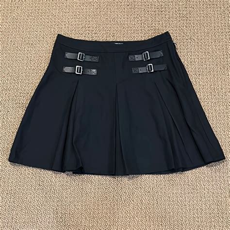 Hot Topic Skirts Hot Topic Black Pleated Double Buckle Goth Punk