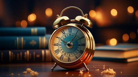 Premium Ai Image Old Generation Table Clock On A Reading Table