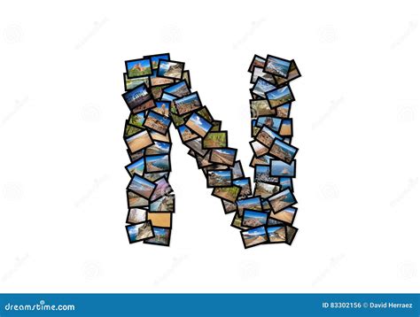 Letter N Uppercase Font Shape Alphabet Collage Made Of My Best L Stock