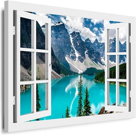 BOIKAL XXL71 7 Fensterblick Leinwand Bild 3D Illusion Fertig Gerahmte
