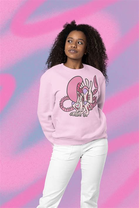 Xenomorph Sweatshirt Pink Xenomorph Xenomorph Alien Xenomorph Art