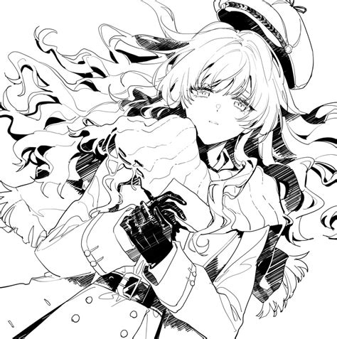 Safebooru 1girl Absurdres Belt Cabbie Hat Coat Gloves Greyscale Hair