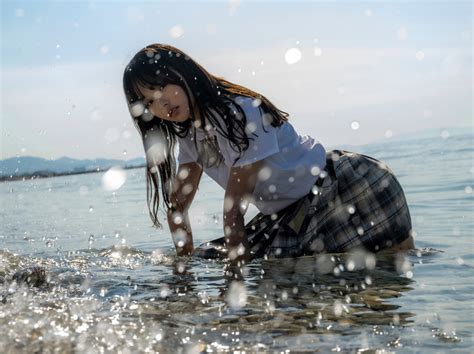 海・海岸 制服ポートレート・海撮・海ポートレート