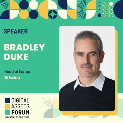 Pleased To Announce Bradley Duke Head Of Europe At Bitwise Asset Management As A Speaker At