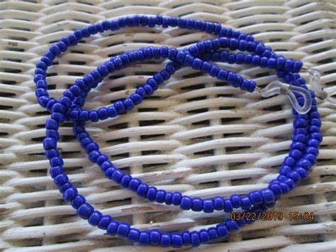 Eyeglass Chain Cobalt Blue Beaded Glasses Chain Handmade Beaded