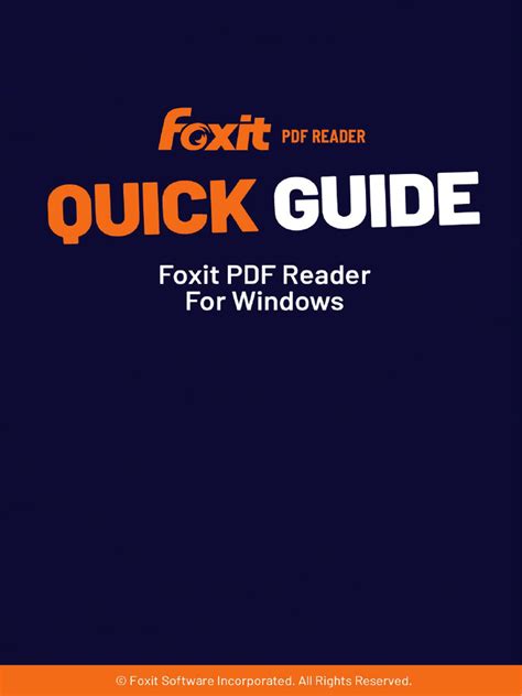 foxit pdf reader quick guide pdf