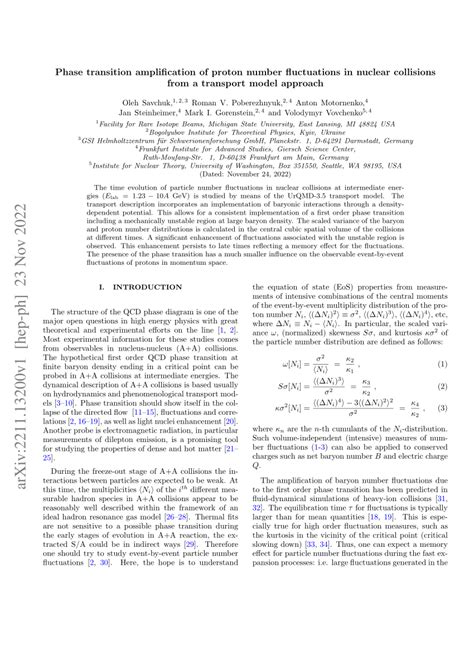 Pdf Phase Transition Amplification Of Proton Number Fluctuations In Nuclear Collisions From A