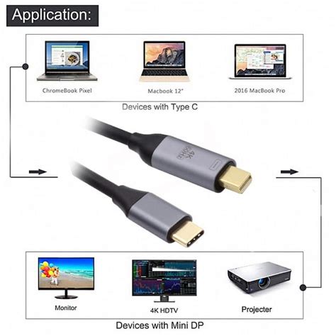 Jser Usb 3 1 Type C Usb C Source To Mini Displayport Dp Displays Male 4k Monitor Cable For