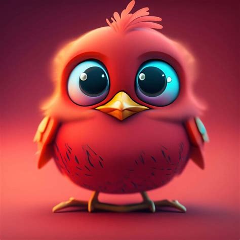 Premium Ai Image Cute Colorful Bird On A Red Background Generative Ai