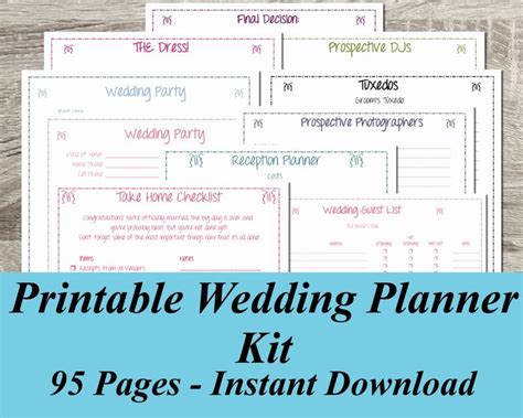 Wedding Planning Template Free Luxury Printable Wedding Planner Instant