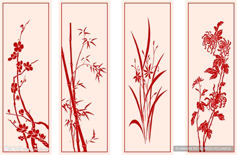 梅兰竹菊设计图广告设计广告设计设计图库昵图网