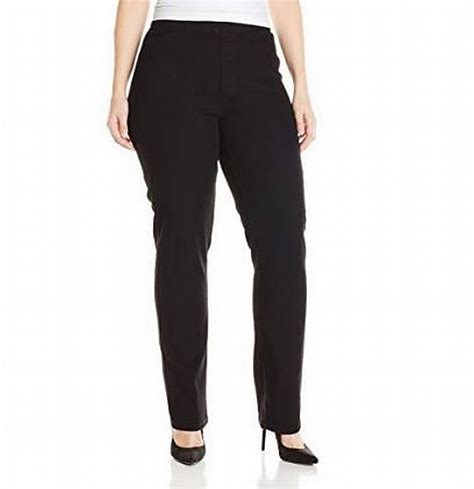 Chic New Black Womens Size 18w Plus Pull On Elastic Waist Pants Stretch