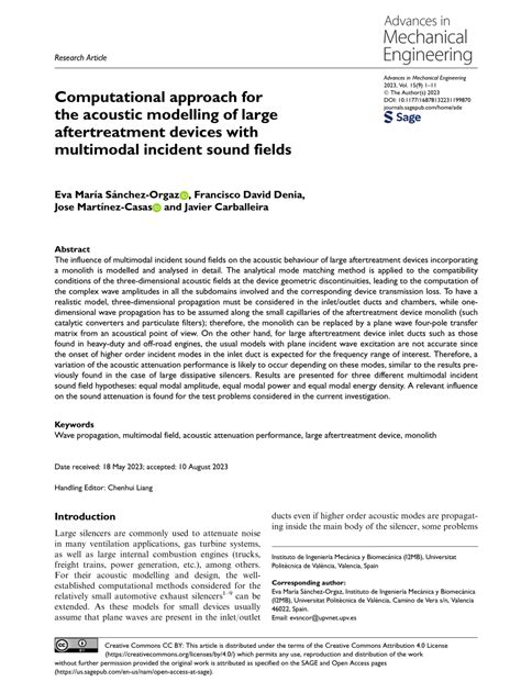 Pdf Computational Approach For The Acoustic Modelling Of Large