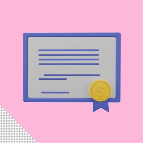 Premium Psd Financial Certificate 3d Icon