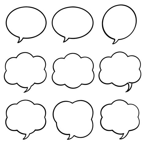 Nine Different Speech Bubble Shapes Premium Ai Generated Vector