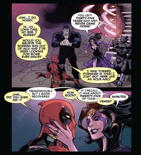 An Image Of A Comic Page With Deadpool And Spider Man Talking To Each