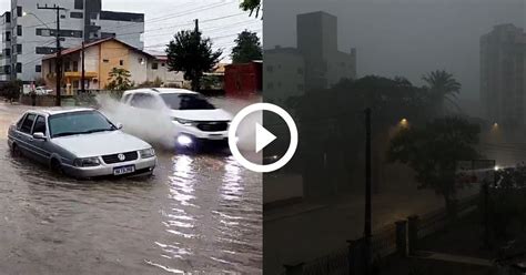 VÍdeos Dia ‘vira Noite E Chuva Intensa Causa Alagamentos Em Ruas De