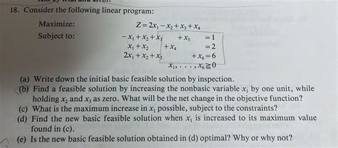 Consider The Following Linear Program Maximize Chegg