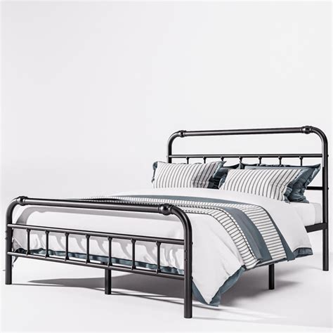 August Grove Amylia Heavy Duty Anti Sway 14 Inch Steel Tube Iron Bed