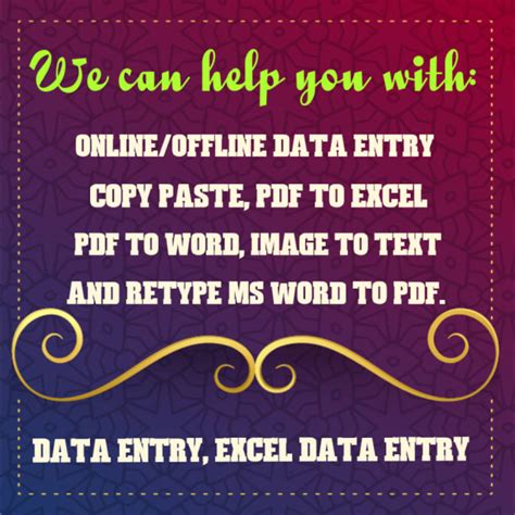 Data Entry Excel Data Entry By Onlineservic Fiverr