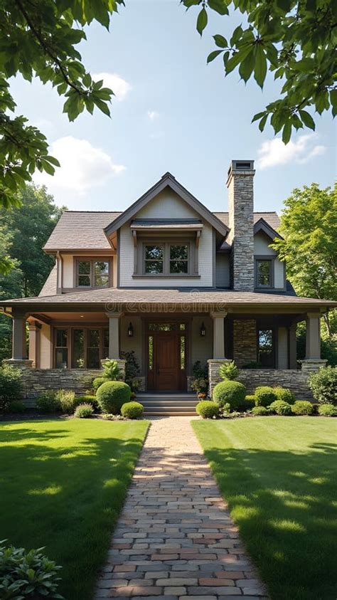 Modern Looking Upper Middle Class Home In The Suburbs Stock