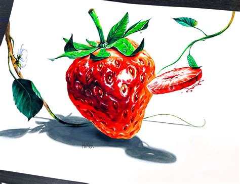딸기 기초디자인 딸기 마무으리~~~~🍓🍓🍓 올핸 딸기 안나오네요 딸기 현실적인 그림 원근법