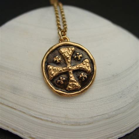 Knigths Templar Cross Templier Jerusalem Cross Necklace Etsy