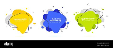 Modern Liquid Irregular Amoeba Blob Shape Abstract Elements Graphic Flat Style Design Fluid