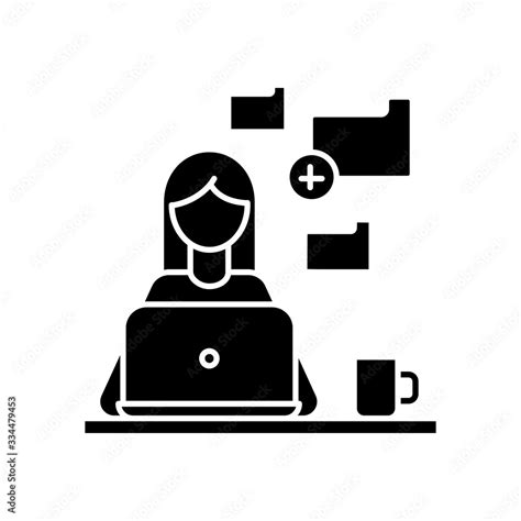 data entry jobs black glyph icon converting image to text copying and
