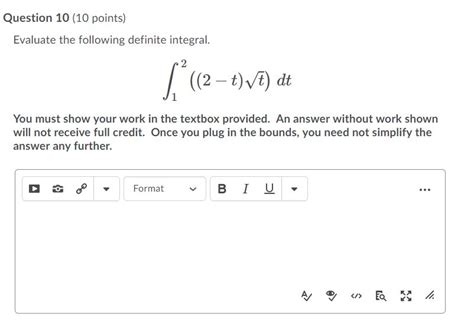 Solved Question 10 (10 points) Evaluate the following | Chegg.com