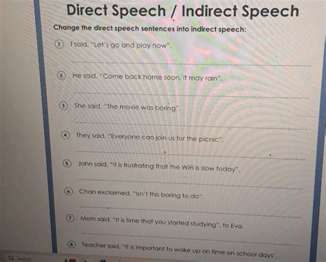 Direct Speech Indirect Speech Change The StudyX