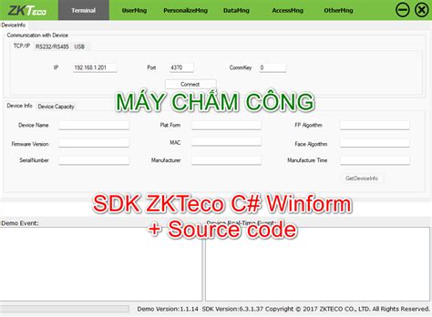 C Chia sẻ tài liệu sdk và source code máy chấm công dòng máy ZKTeco
