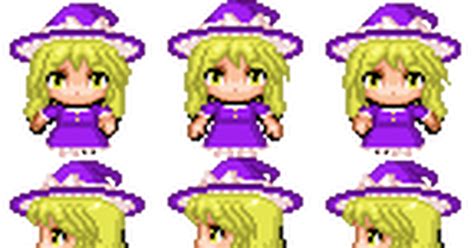 ドット絵 霧雨魔理沙東方幻想郷版 Rpgツクールmv用歩行グラフィック スペキュラム合金のイラスト Pixiv
