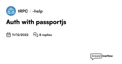 Auth With Passportjs Trpc