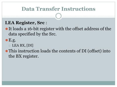 8086 Instruction Set Pptx Programming Languages Computing